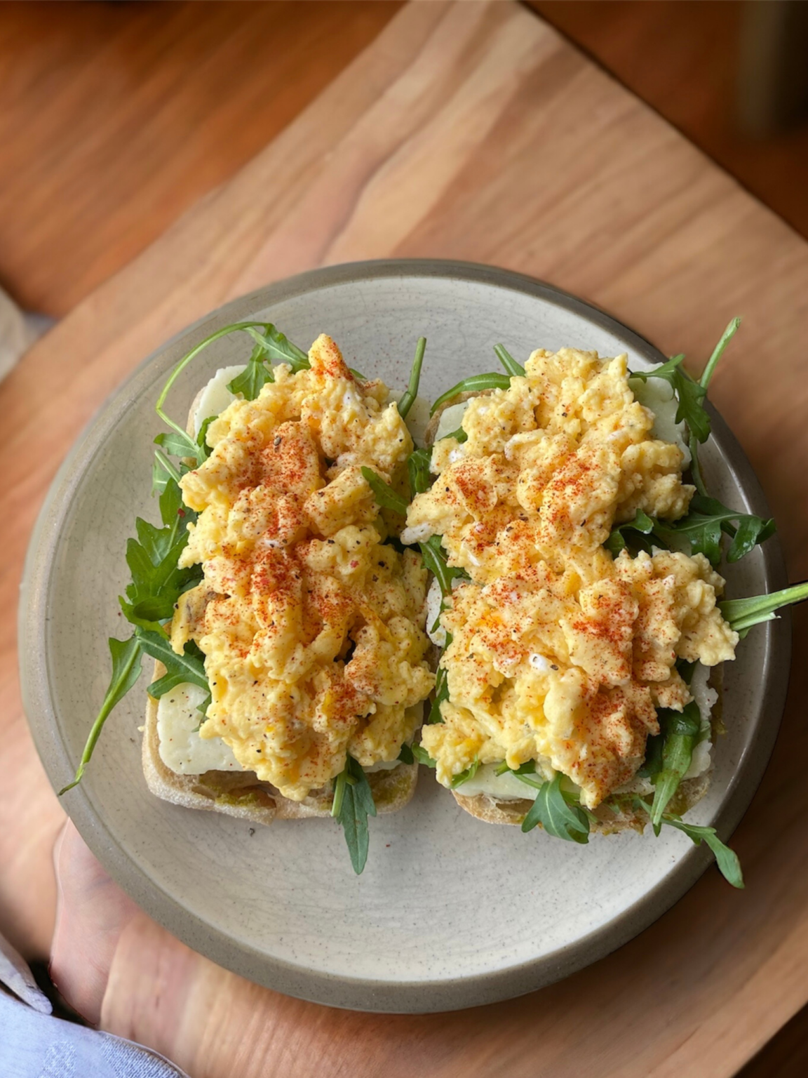 Halloumi, Rocket & Egg Ciabatta - daveynutrition